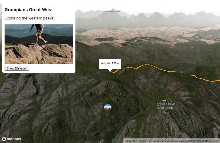 Animate Camera along a Trail using Mapbox - Alpaca Travel